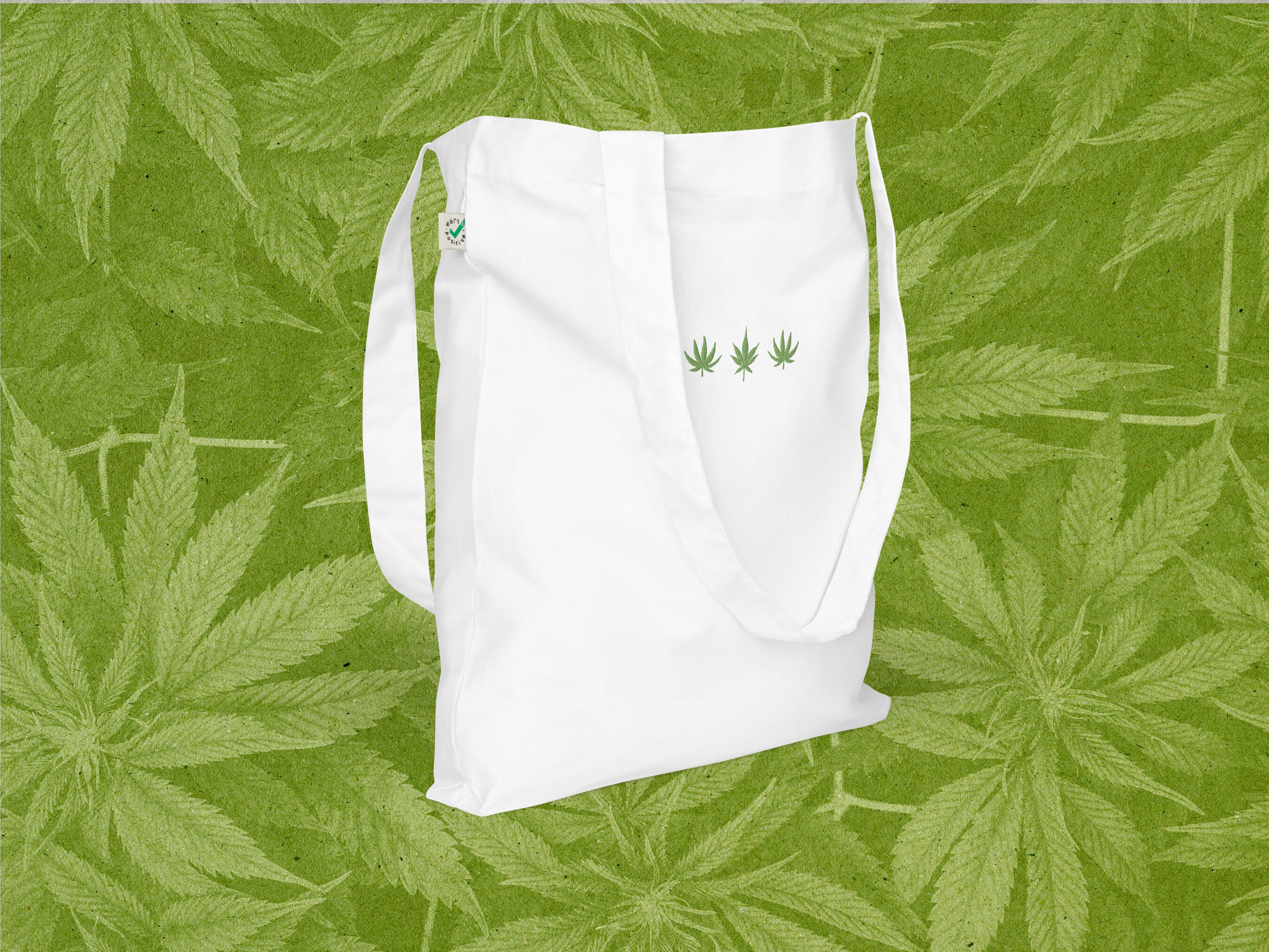 Cannabis Leaf Organic Embroidered Tote Bag Marijuana Leaf - Etsy