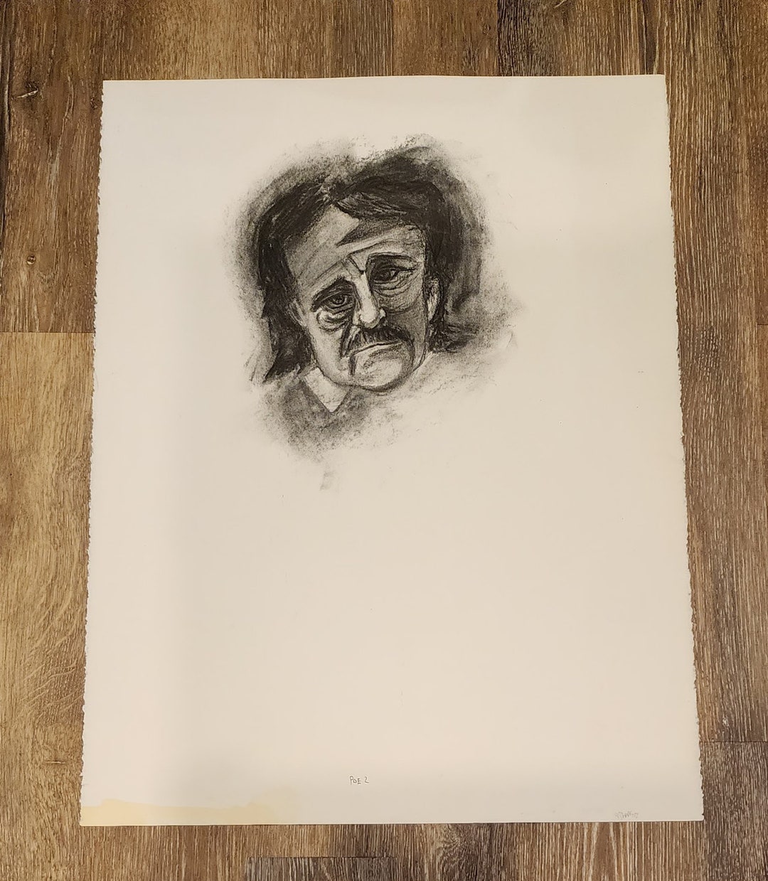 Handmade Original Charcoal Drawing of Edgar Allen Poe by Career Fine ...