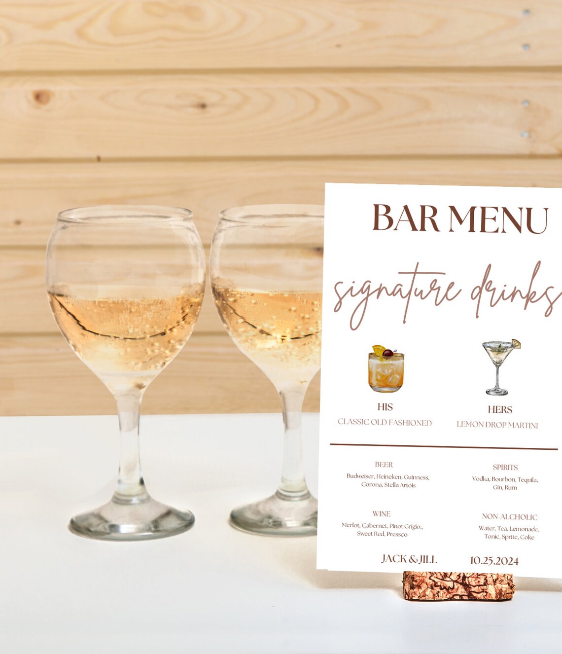 Modern Editable Drink Menu Template, Minimalist Printable Bar Menu ...