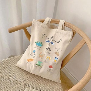 Finland Canvas Tote Bag | Finland Tourist and Souvenir Tote, Finnish ...
