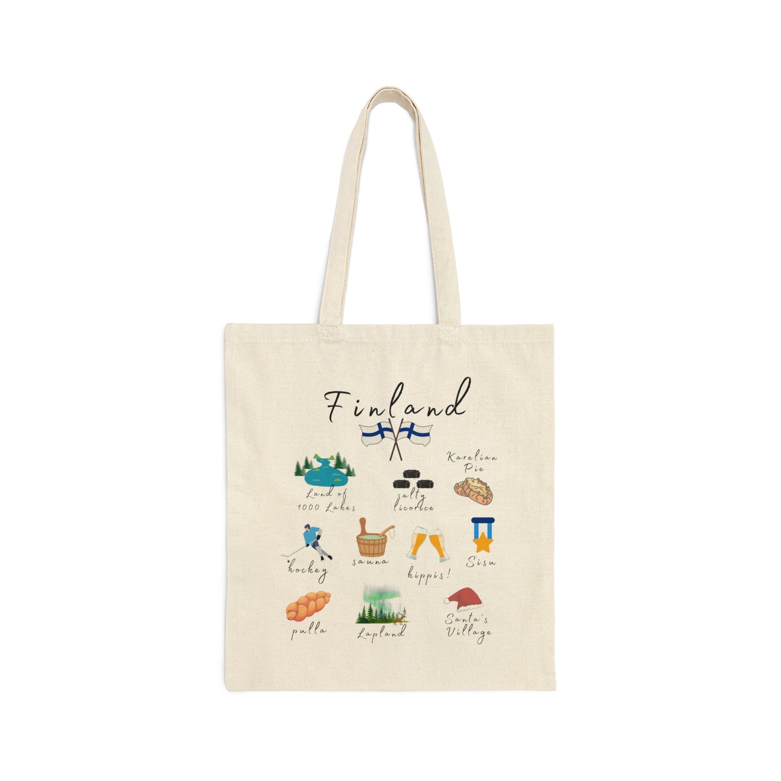 Finland Canvas Tote Bag | Finland Tourist and Souvenir Tote, Finnish ...