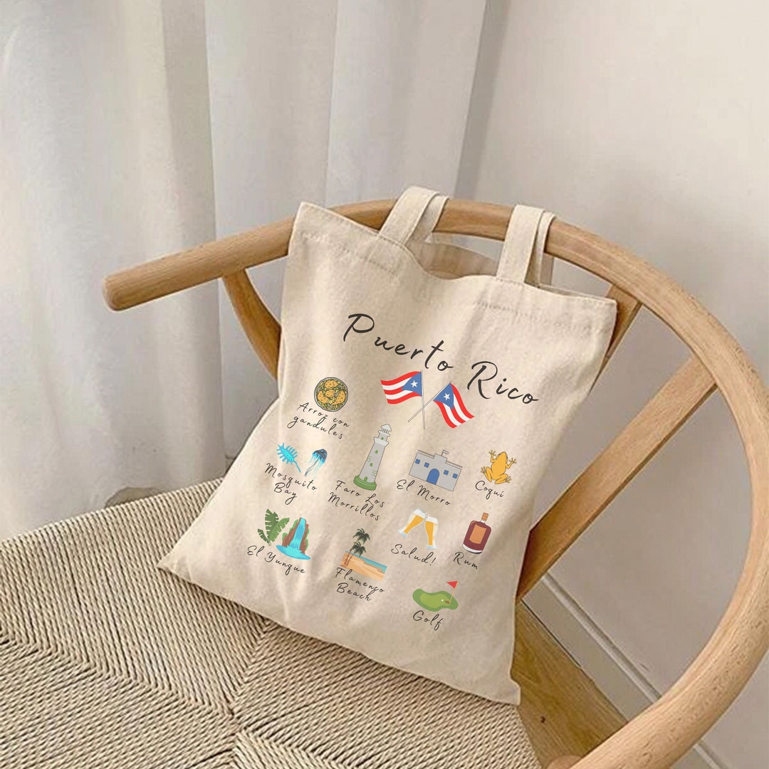 Puerto Rico Canvas Tote Bag | Puerto Rico Tourist and Souvenir Tote ...