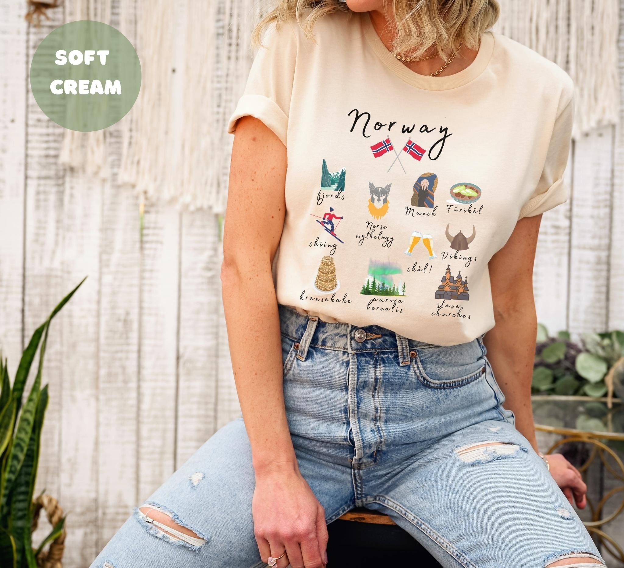 Norway Shirt | Norwegian Gems & Landmarks Souvenir Tee and Gift, Oslo ...