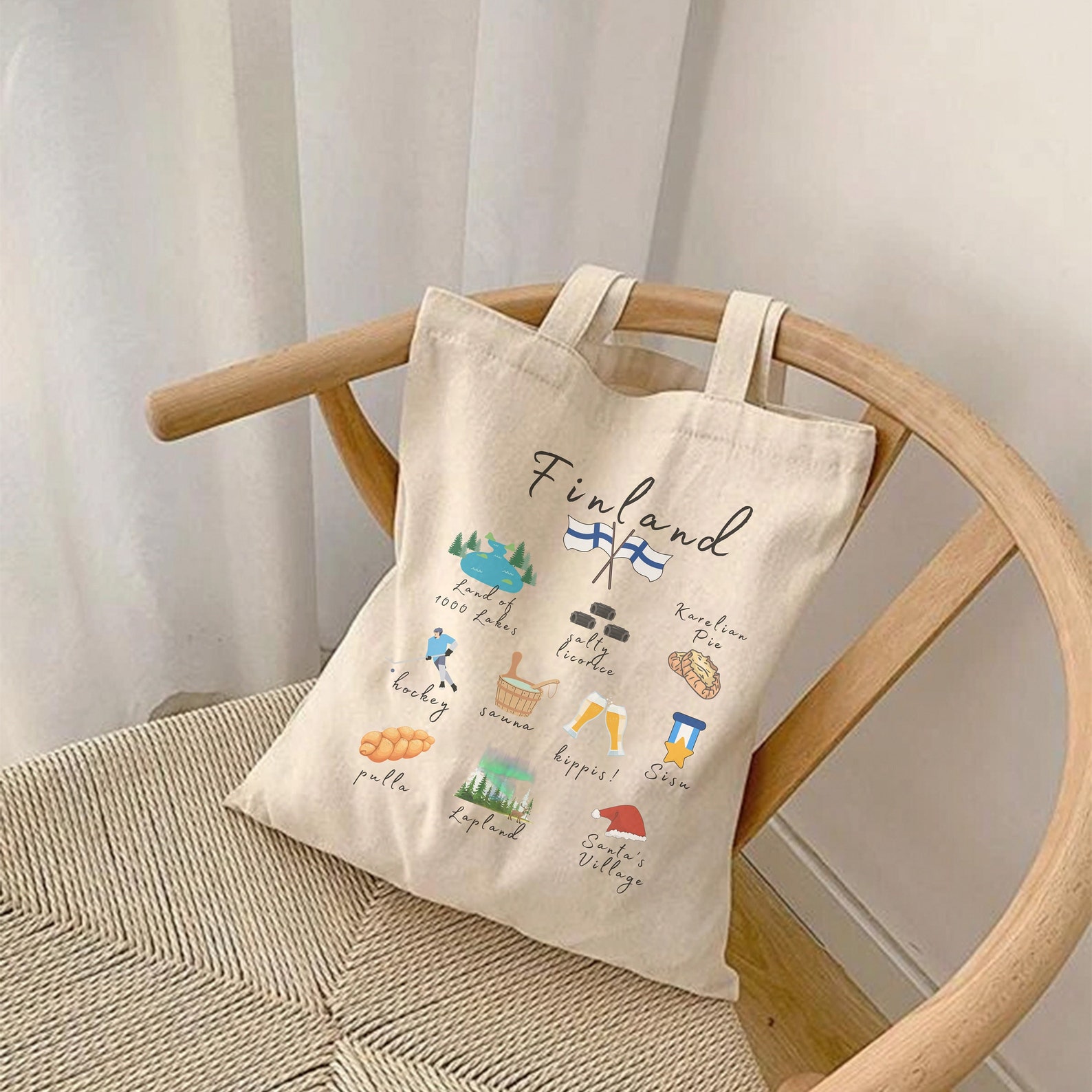Finland Canvas Tote Bag | Finland Tourist and Souvenir Tote, Finnish ...