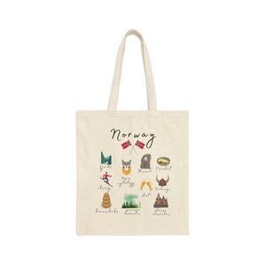 Norway Canvas Tote Bag | Norway Tourist and Souvenir Tote, Norwegian ...