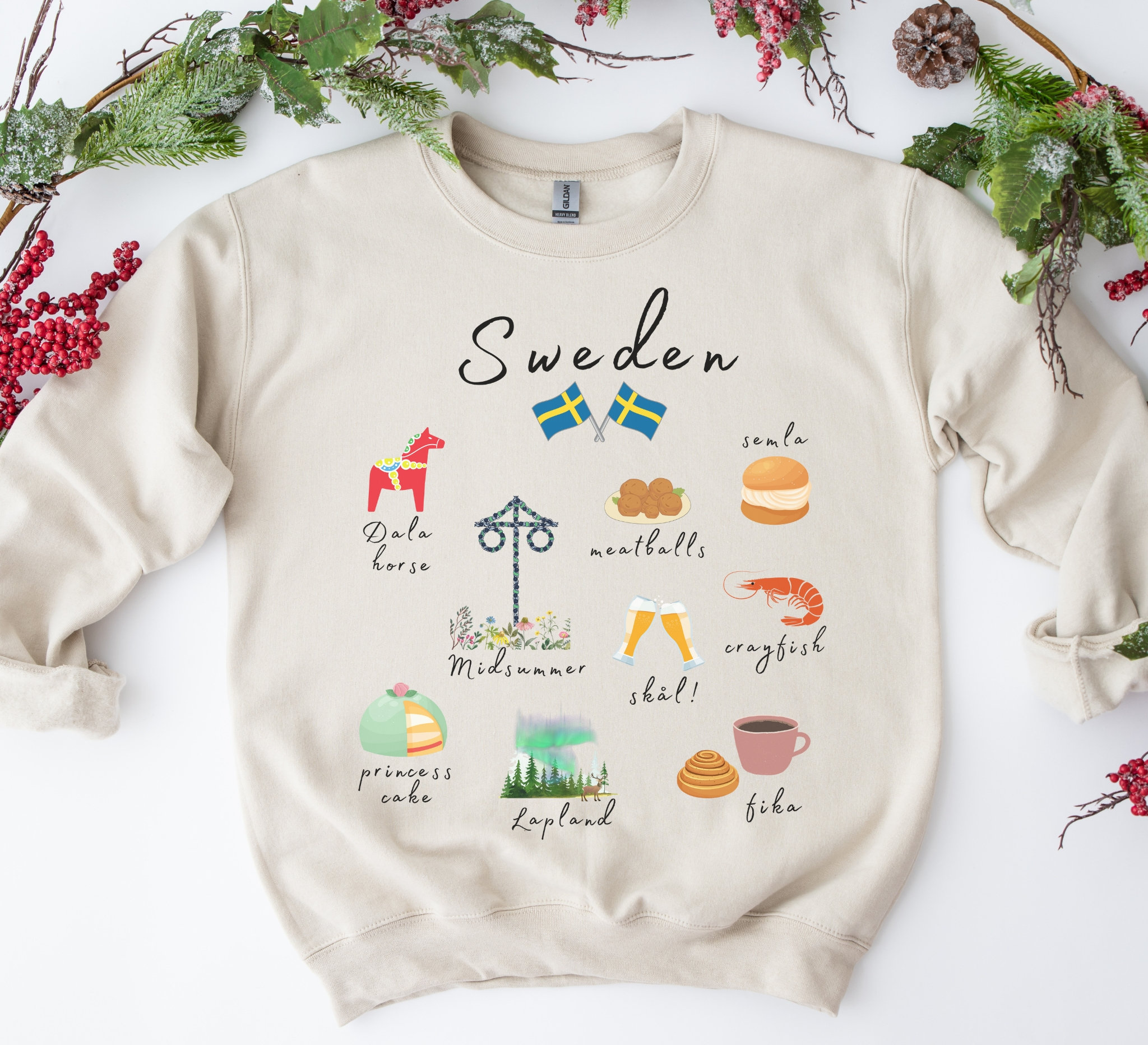 Sweden Crewneck Sweatshirt All Things Swedish Souvenir Shirt and Gift ...