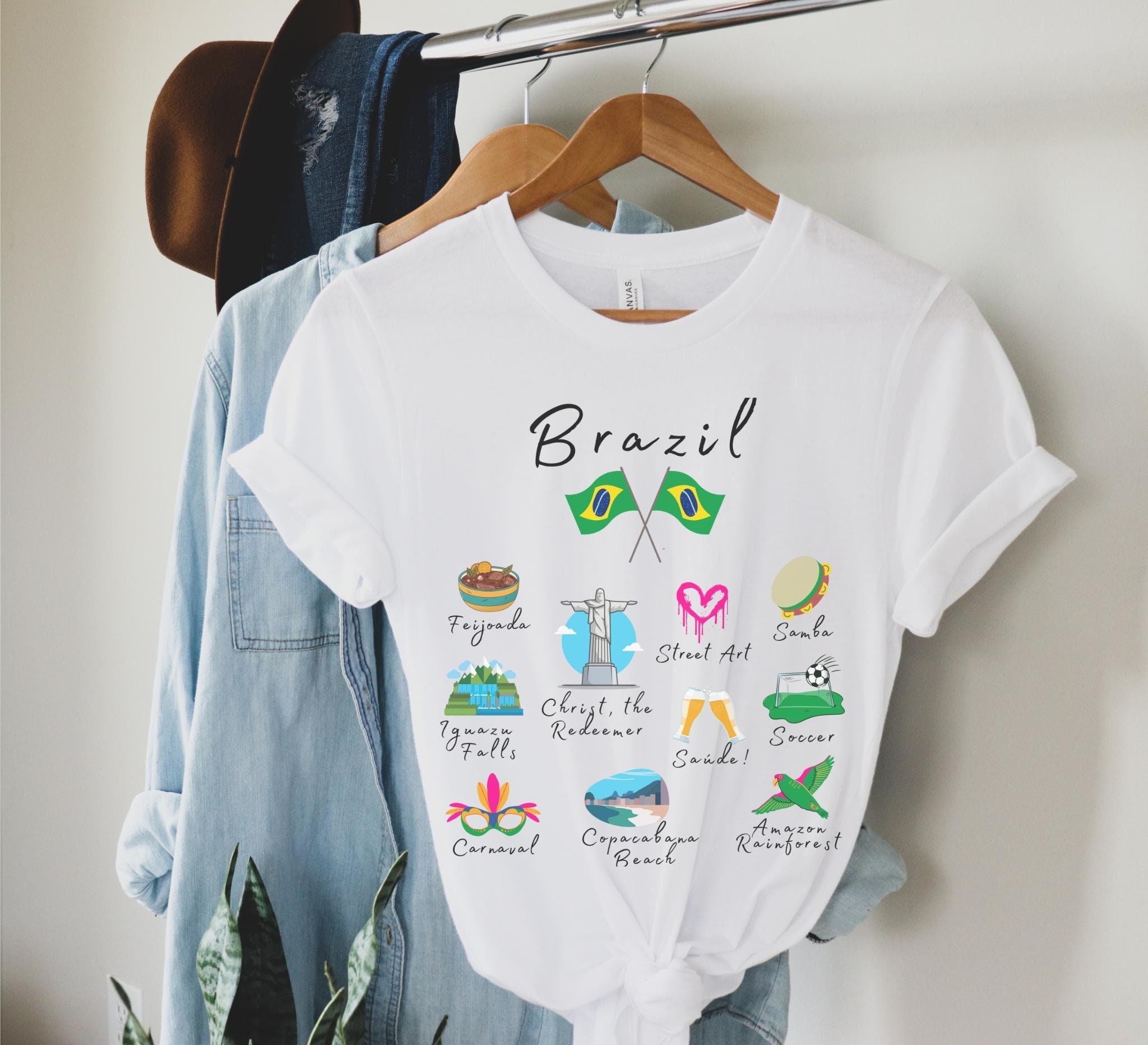 Brazil Shirt | Brazilian Landmarks Souvenir Tee and Gift, Rio De ...