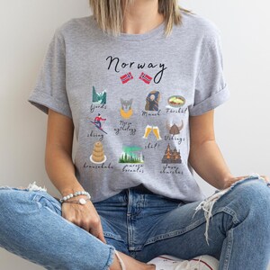 Norway Shirt | Norwegian Gems & Landmarks Souvenir Tee and Gift, Oslo ...