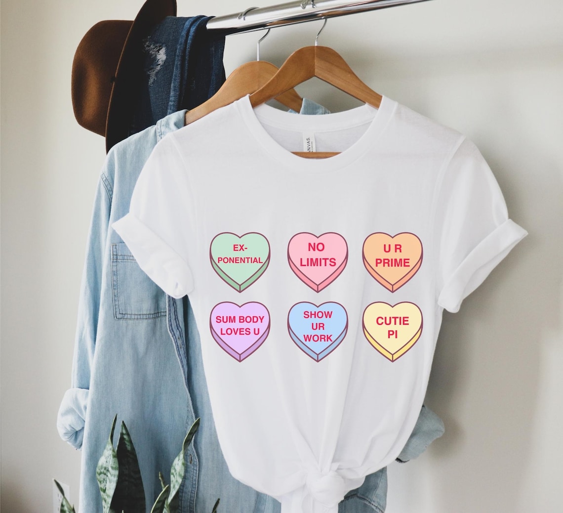 Valentine's Math Conversation Hearts Shirt | Funny & Cute Valentines ...