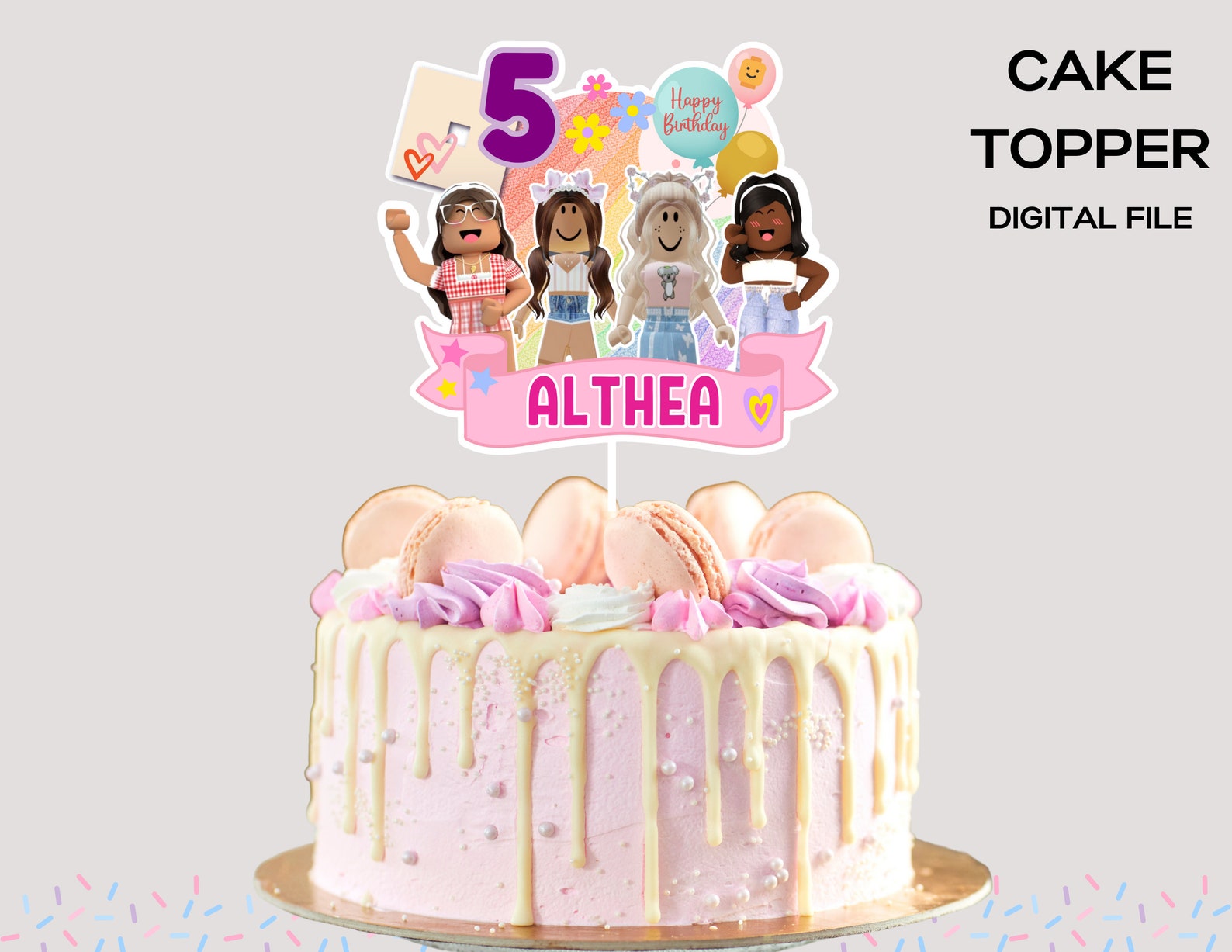 Roblox Girl Cake Topper Roblox Party Girl Roblox Birthday - Etsy