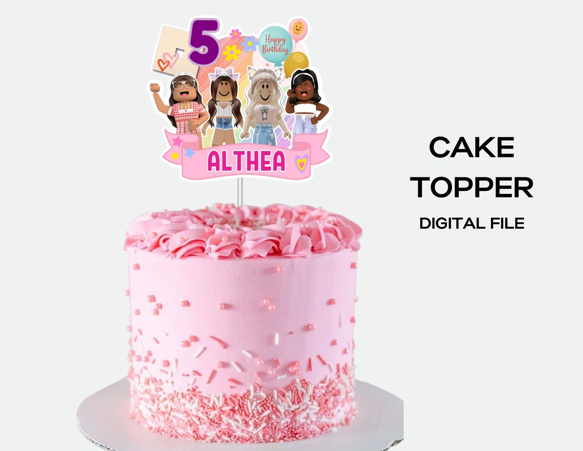 Roblox Girl Cake Topper, Roblox Party, Girl Roblox Birthday - Etsy