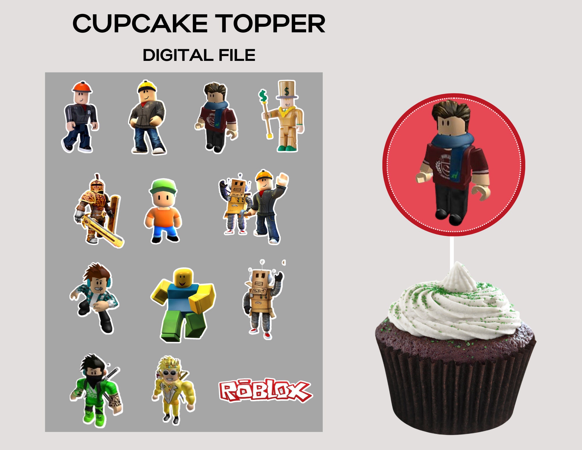 Roblox Cupcake Topper, Roblox Party, Roblox Birthday - Etsy