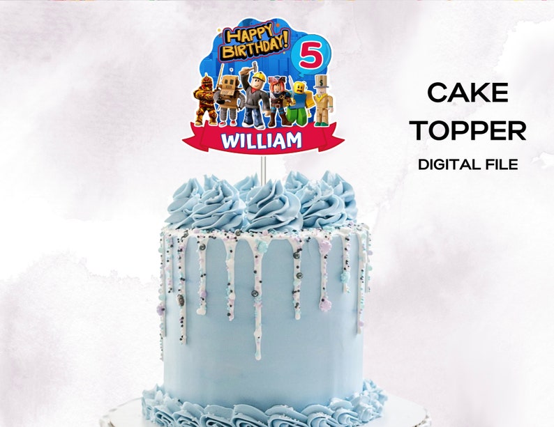 Roblox Cake Topper Roblox Party Roblox Birthday - Etsy