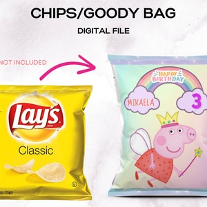 Pig Chips Bag, Pig Party Favor Bag, Pig Birthday Party - Etsy