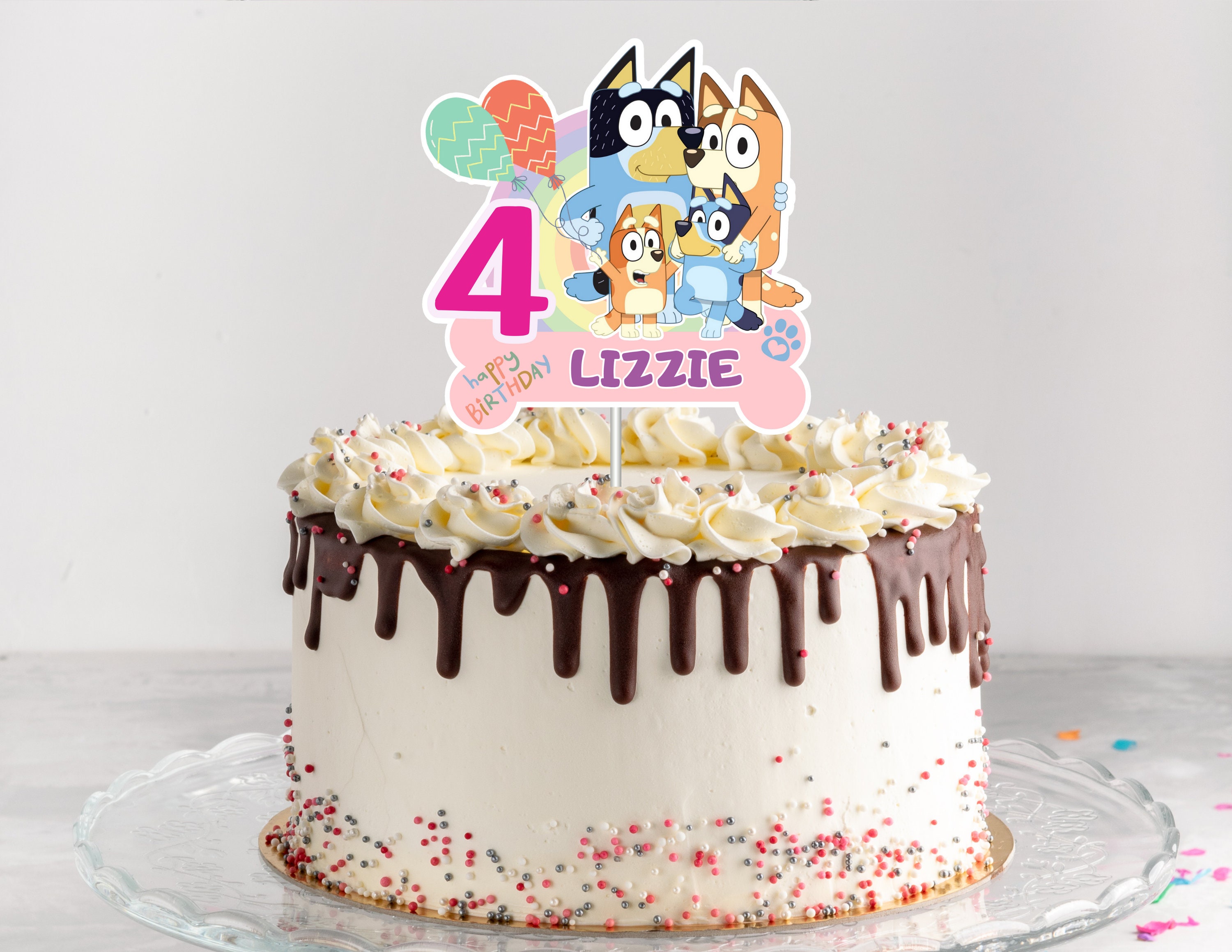 Blue Dog Cake Topper Bluey Cake Topper Dog Birthday Party - Etsy