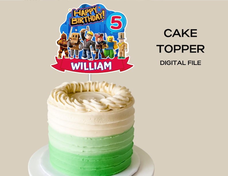 Roblox Cake Topper Roblox Party Roblox Birthday - Etsy