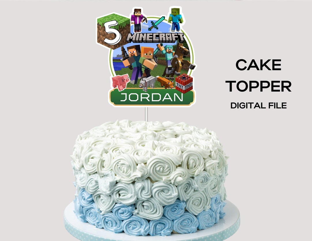 Minecraft Cake Topper, Minecraft Party, Minecraft Birthday - Etsy