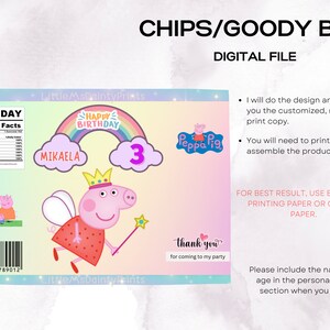 Pig Chips Bag, Pig Party Favor Bag, Pig Birthday Party - Etsy