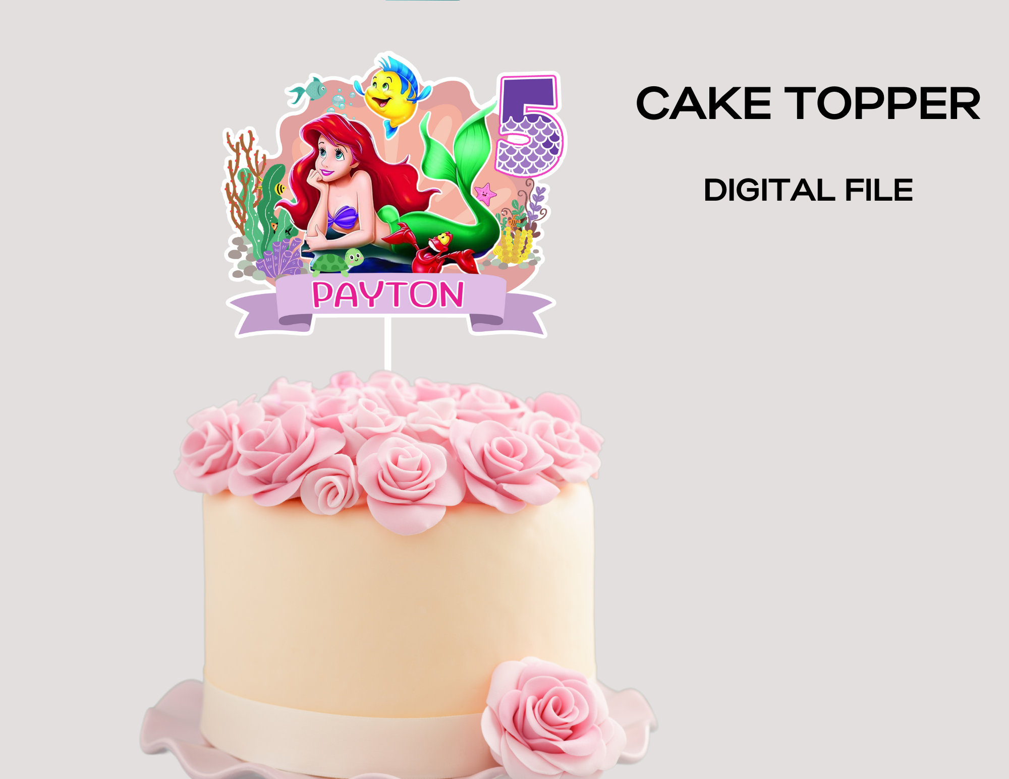 Little Mermaid Topper Ariel Cake Topper Mermaid Birthday - Etsy