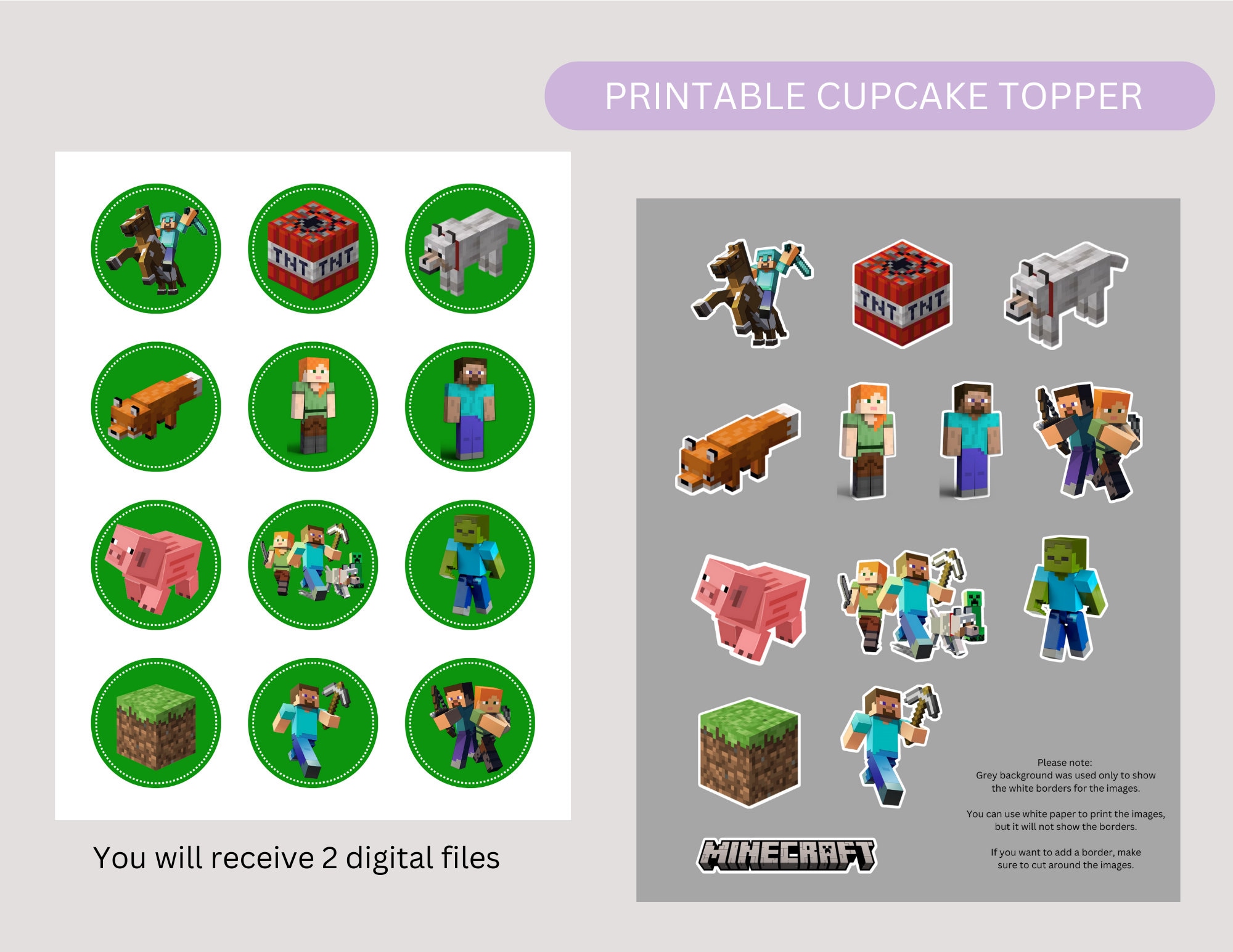 Minecraft Cupcake Topper, Minecraft Party, Minecraft Birthday - Etsy
