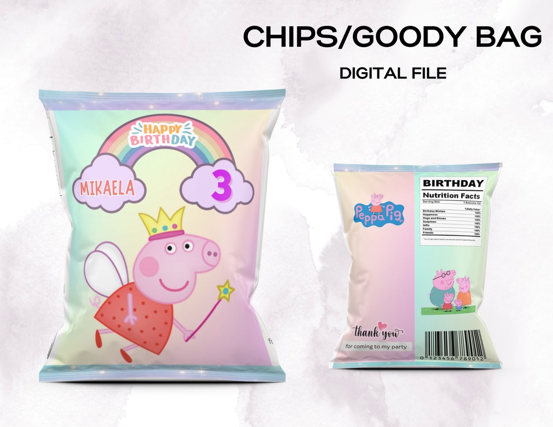 Pig Chips Bag, Pig Party Favor Bag, Pig Birthday Party - Etsy