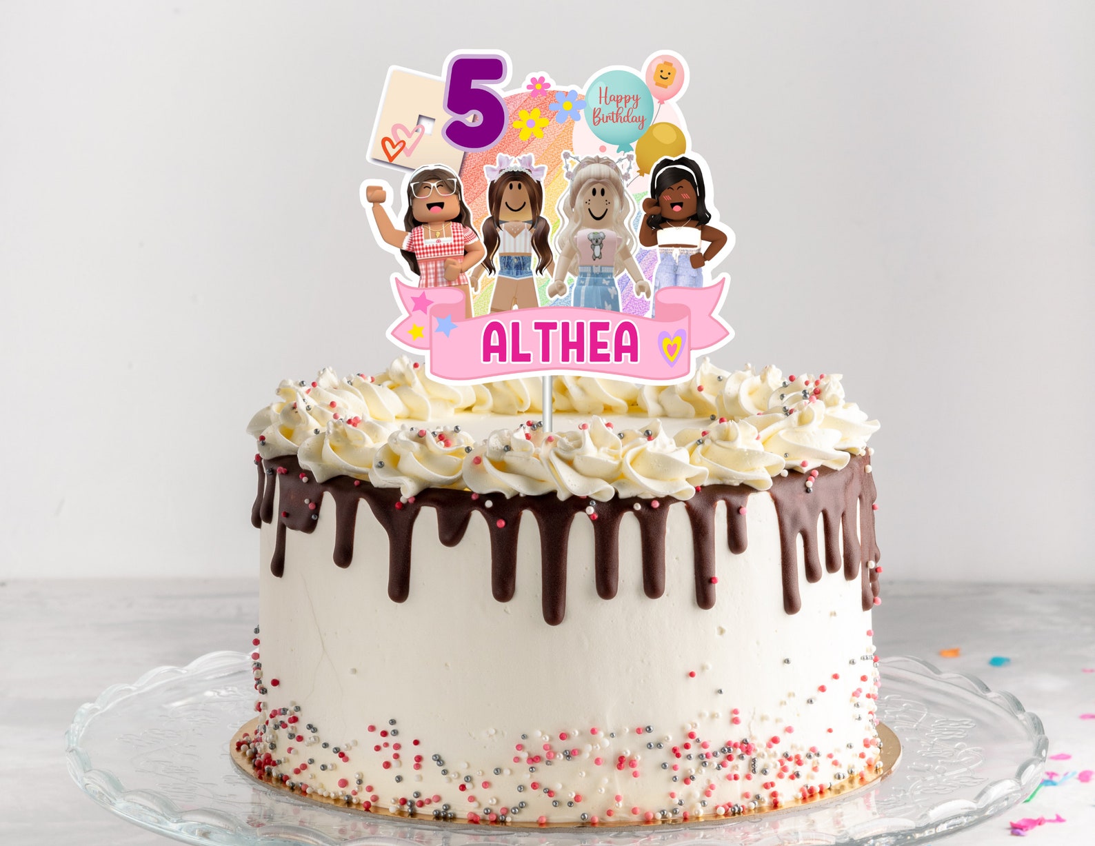 Roblox Girl Cake Topper Roblox Party Girl Roblox Birthday - Etsy