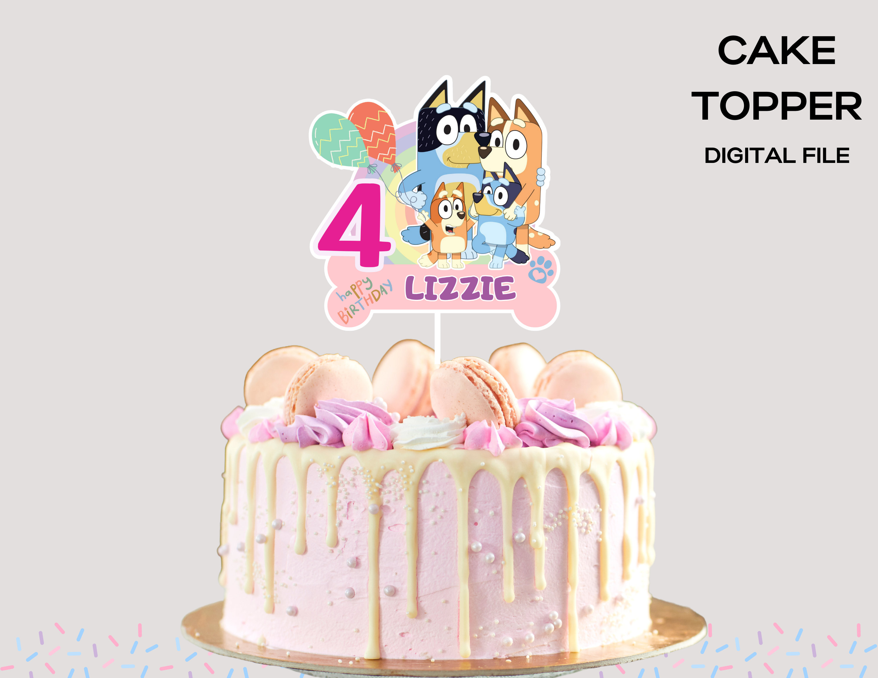 Blue Dog Cake Topper Bluey Cake Topper Dog Birthday Party - Etsy