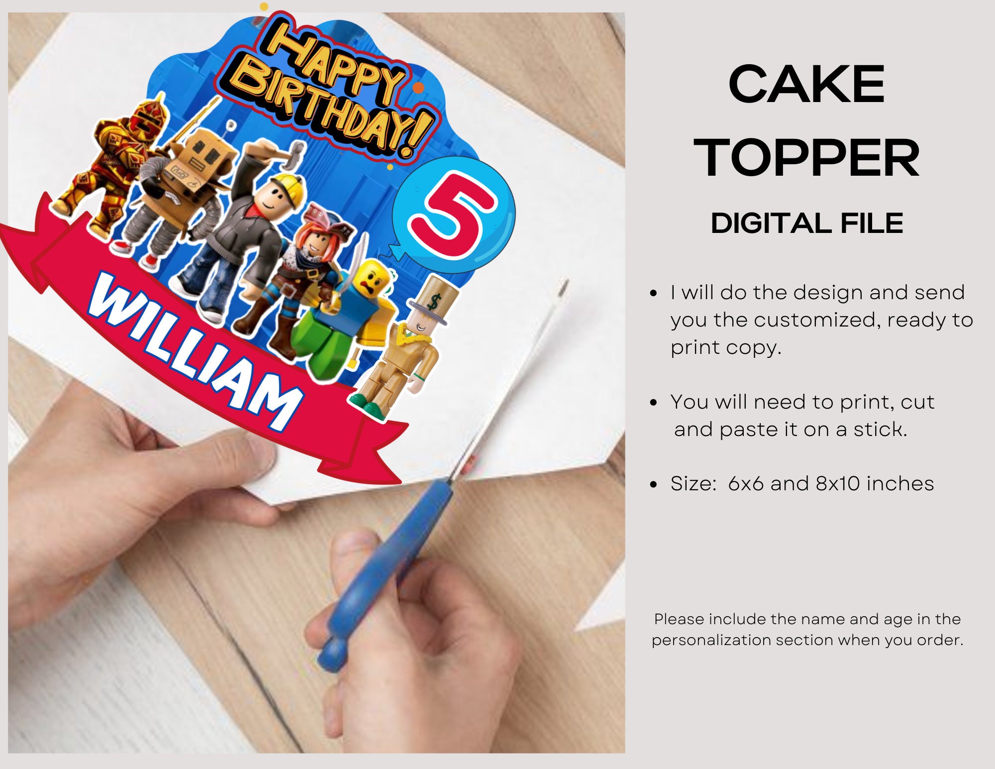 Roblox Cake Topper Roblox Party Roblox Birthday - Etsy Australia