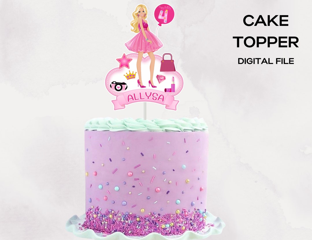 Pink Doll Topper, Doll Cake Topper, Doll Birthdayparty - Etsy