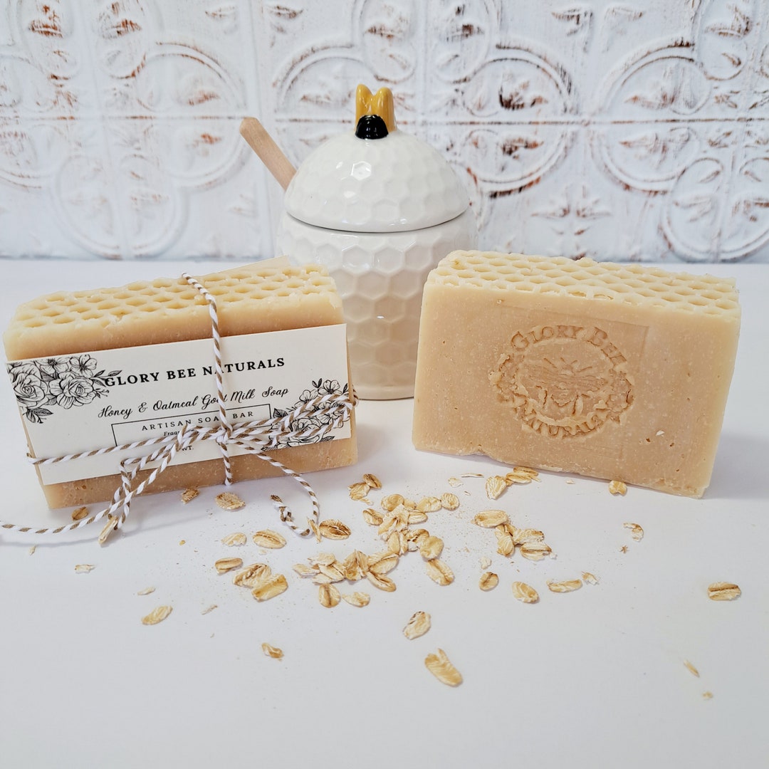 Goat Milk Soap *PREORDER 8 BARS*, Raw Honey & Colloidal Oatmeal, Tallow ...