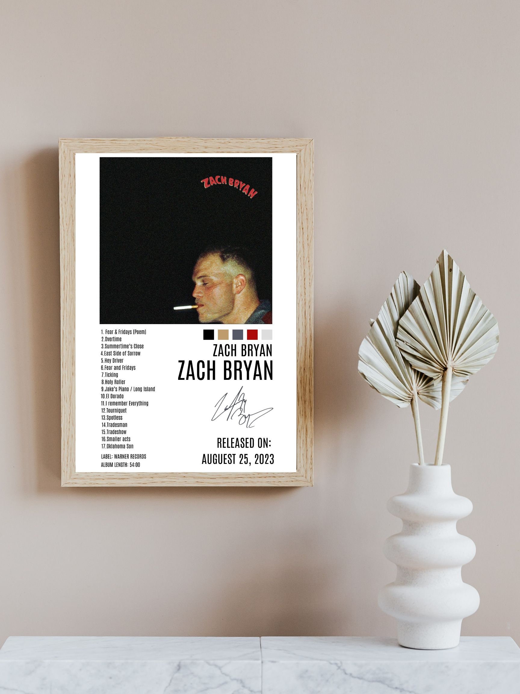 Zach Bryan Wall Decor Room Decor Zach Bryan Country Music - Etsy