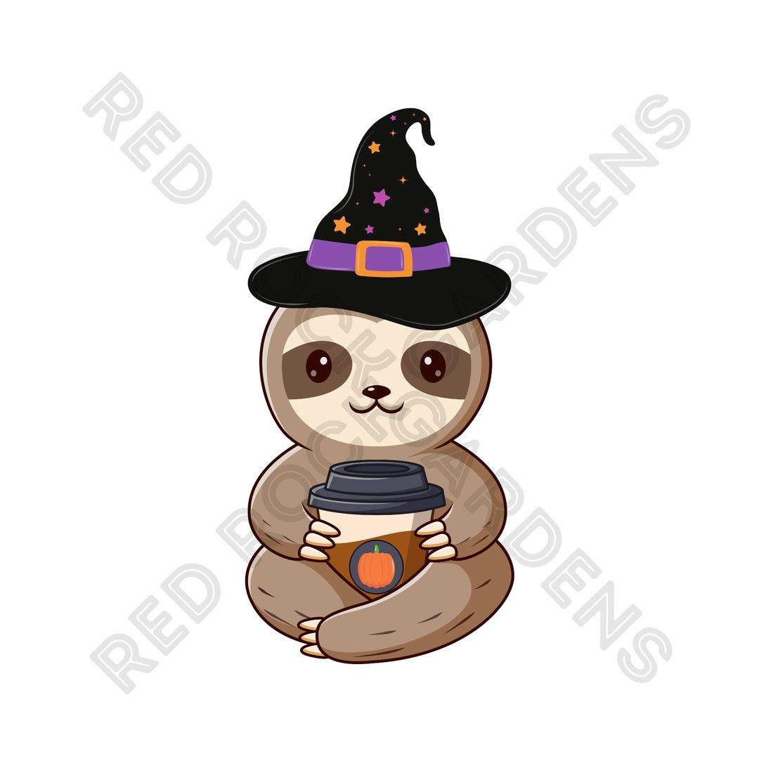 Sloth SVG & Sloth PNG, Digital Download, Multiple Files, Sloth Witch ...