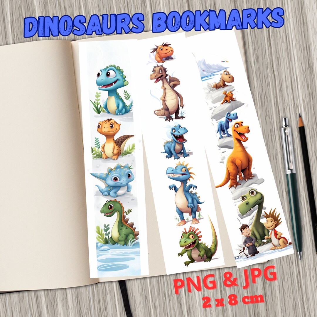 56 Dinosaurs Printable Bookmarks Cute Dinosaurs Bookmarks Page ...