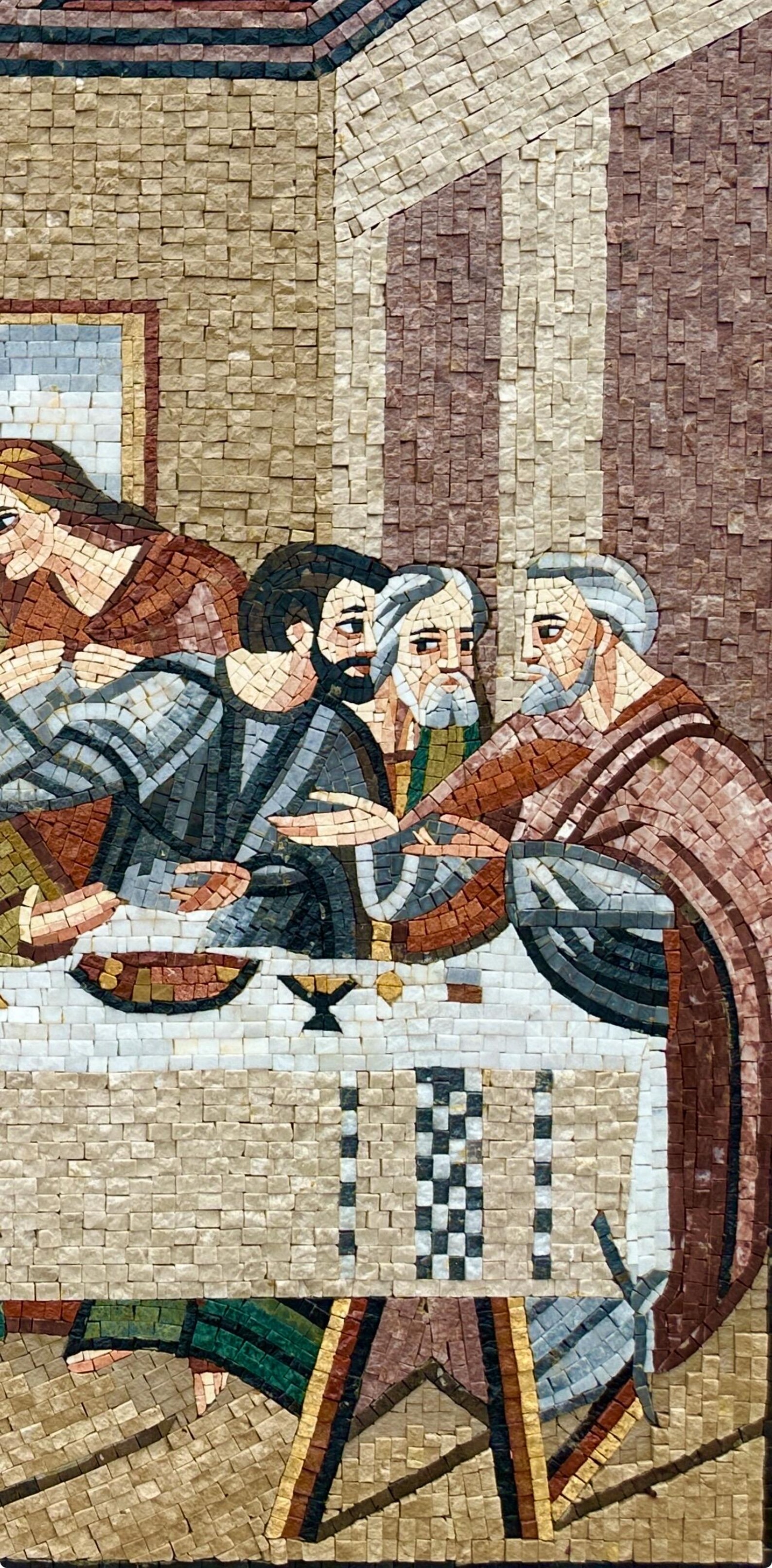 Last Supper Religious Mosaic - Handmade Christian Wall Art - Stone and ...