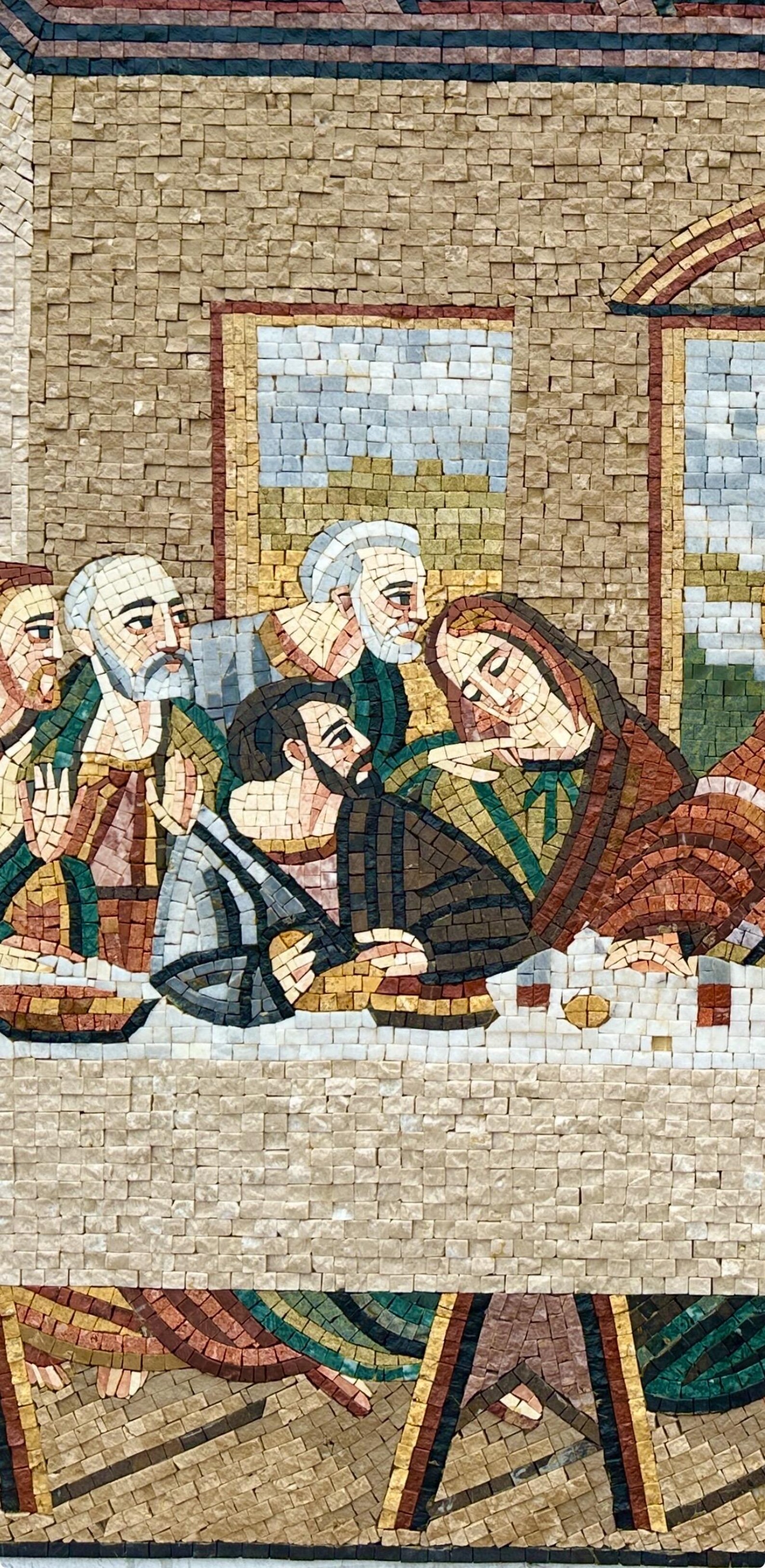Last Supper Religious Mosaic - Handmade Christian Wall Art - Stone and ...