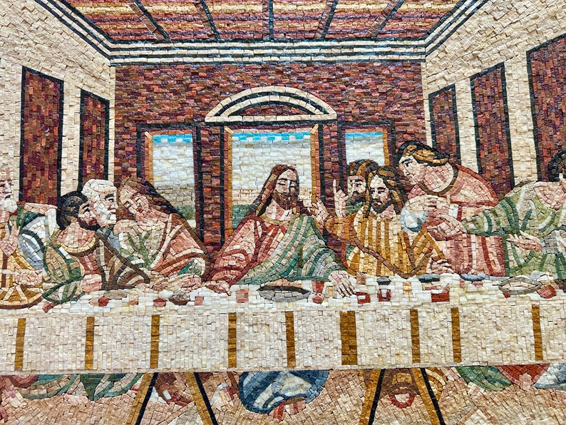 LAST SUPPER MOSAIC - Christian Mosaic Art - Religious Statement Art ...