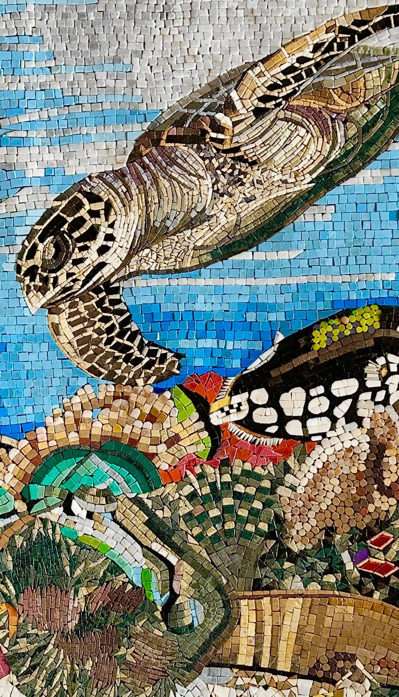 Underwater Sea Life Mosaic - Handmade Wall Art - Stone, Stone, Marble ...