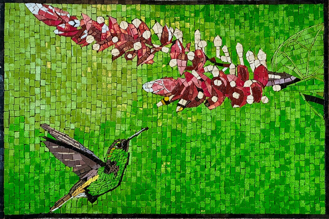 Green Hummingbird - Handmade Mosaic Wall Art. Vibrant Colors - Etsy