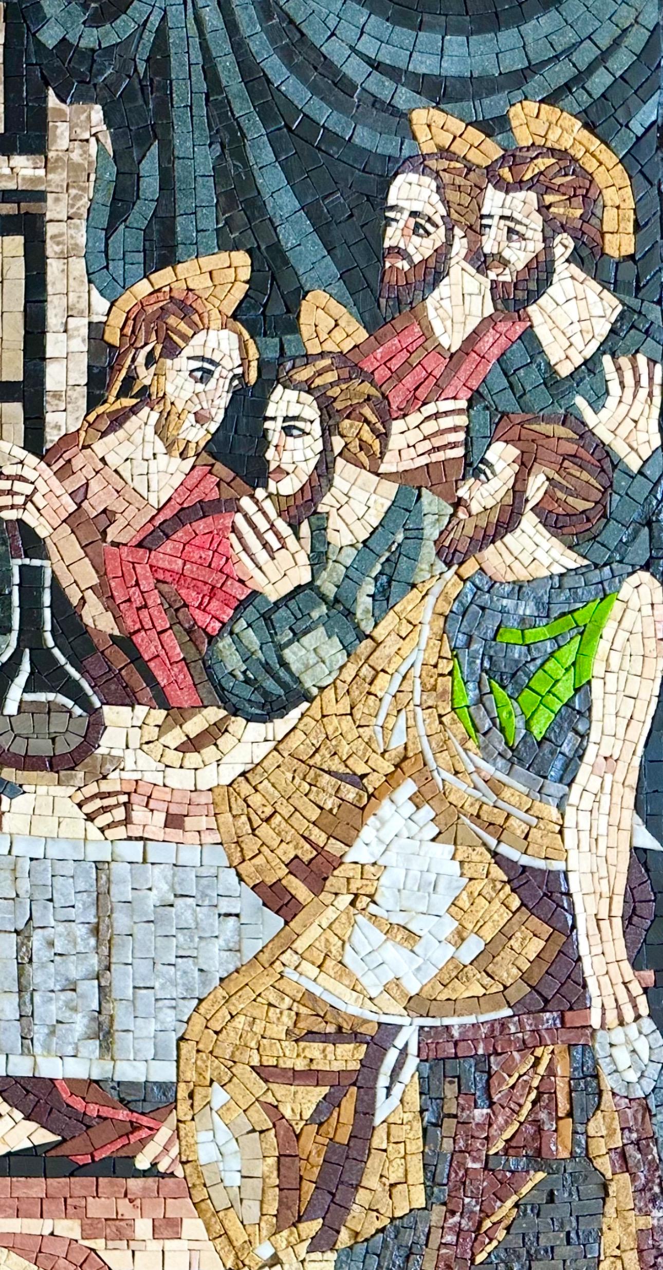 Colorful Last Supper Mosaic – Handmade Vibrant Stone Christian Wall Art ...