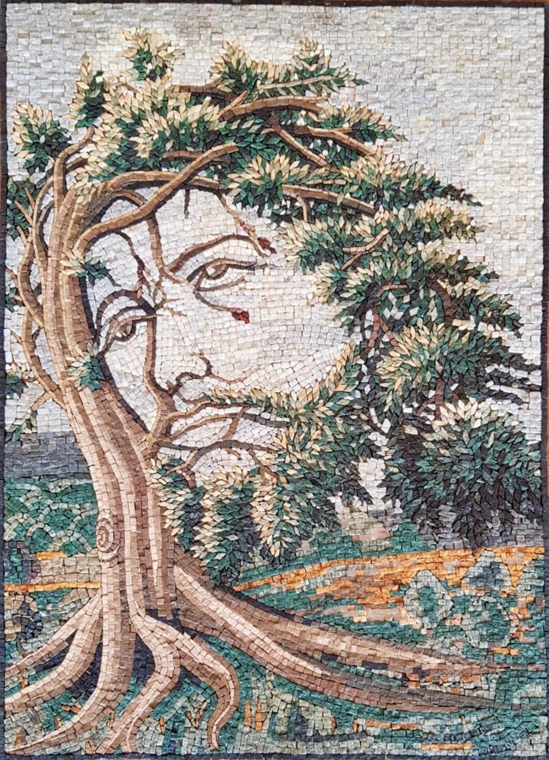 Jesus Mosaic Wall Art - Tree of Life Religious Artwork | Handmade Stone ...