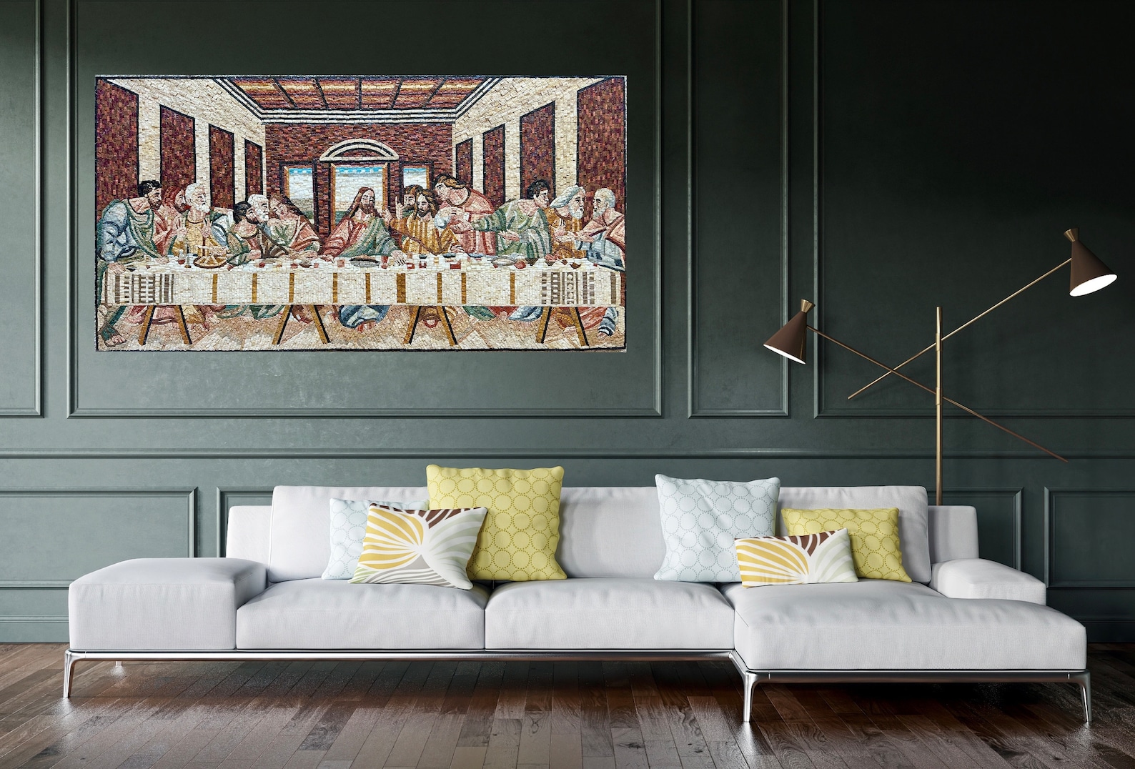 LAST SUPPER MOSAIC - Christian Mosaic Art - Religious Statement Art ...