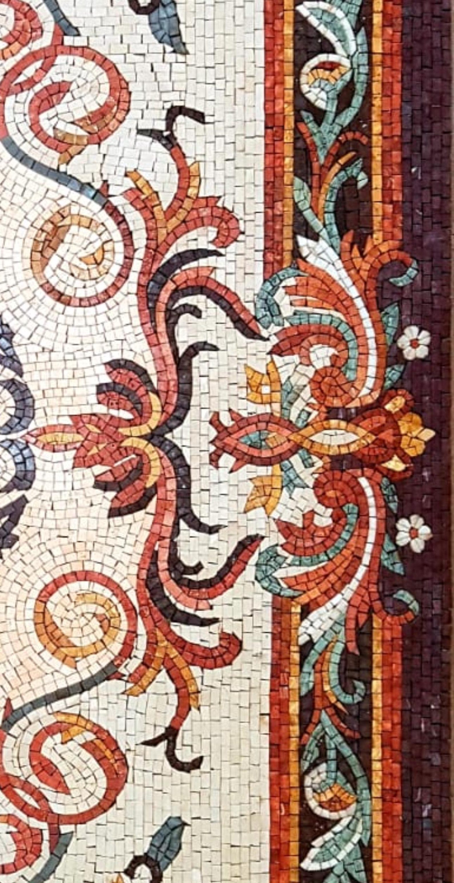 Medallion Inlay | Mosaic Art Rug | Natural Stone | Mosaic Tile | Home ...