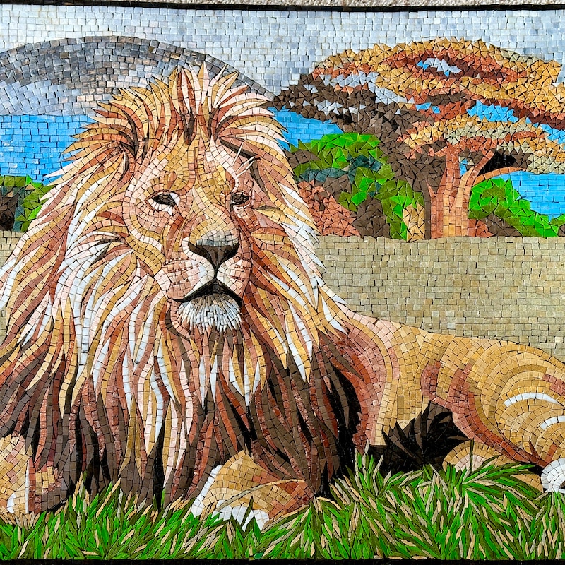 Lion Mosaic - Etsy