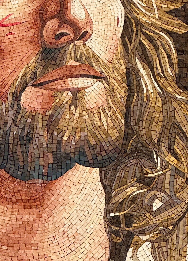 Jesus Christ Mosaic - Religious Handmade Wall Art - Natural Stone ...