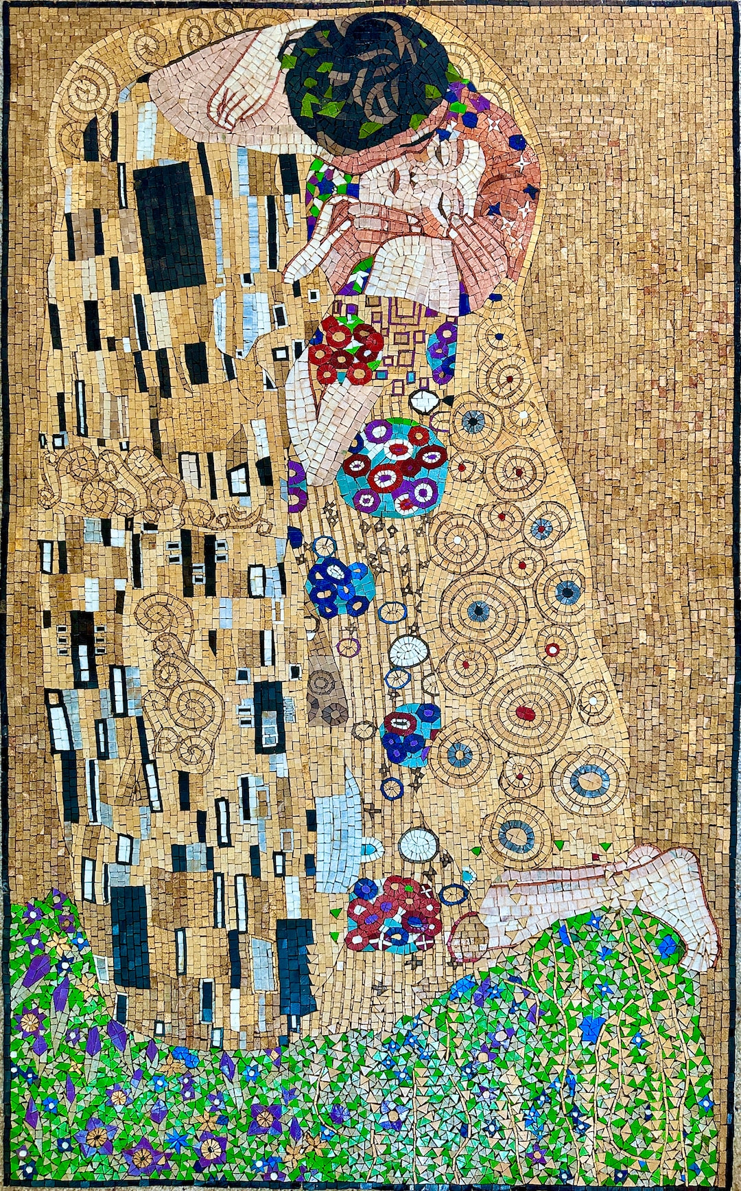 The Kiss (gustav Klimt Reproduction) - Handmade Mosaic Wall Art ...