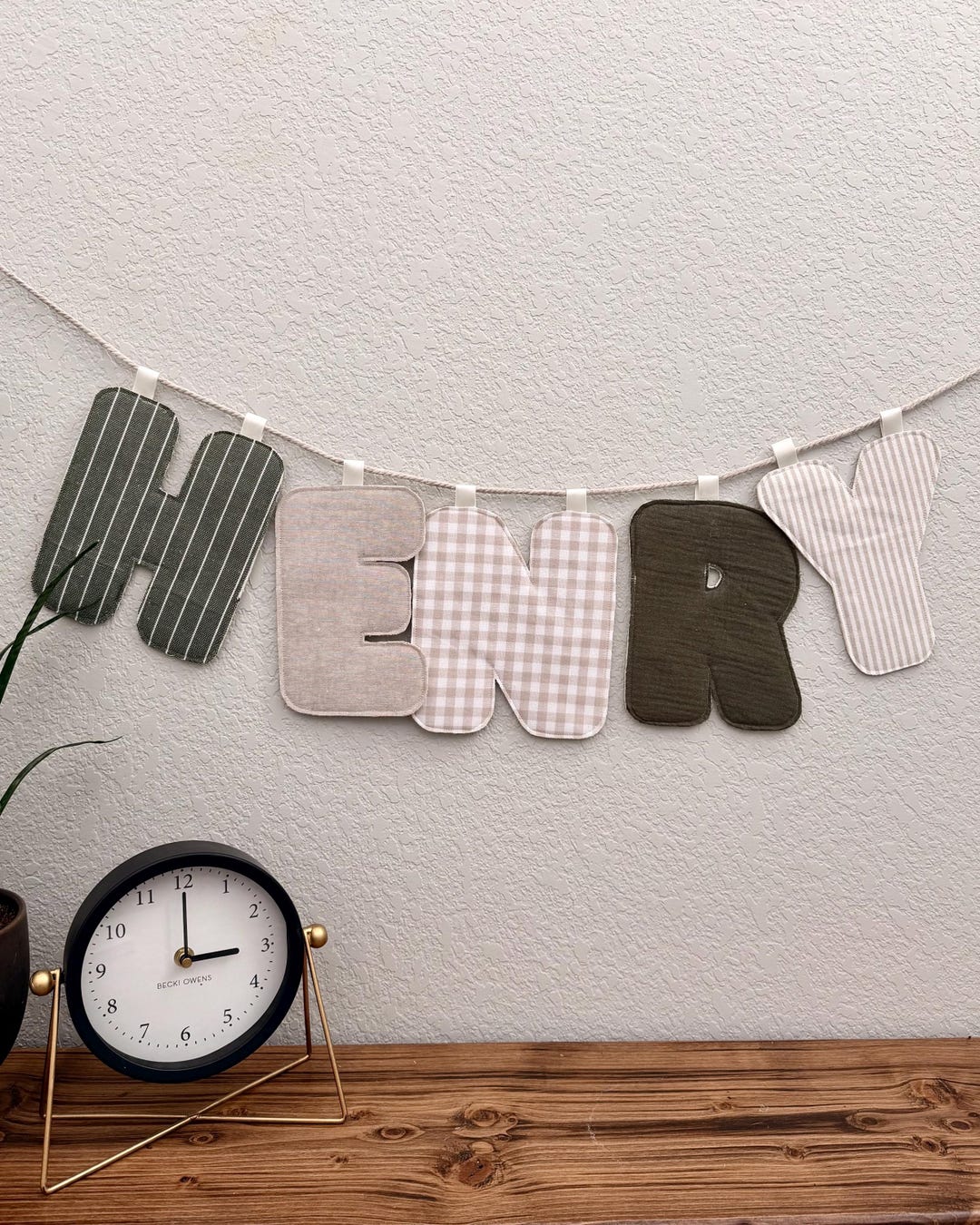 Personalized Baby Name Banner, Large Custom Fabric Letter Sign, Modern ...