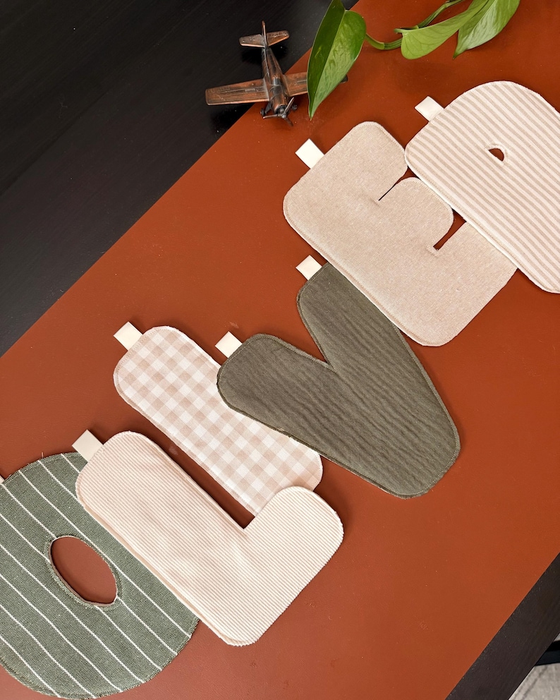 Personalized Baby Name Banner, Large Custom Fabric Letter Sign, Modern ...