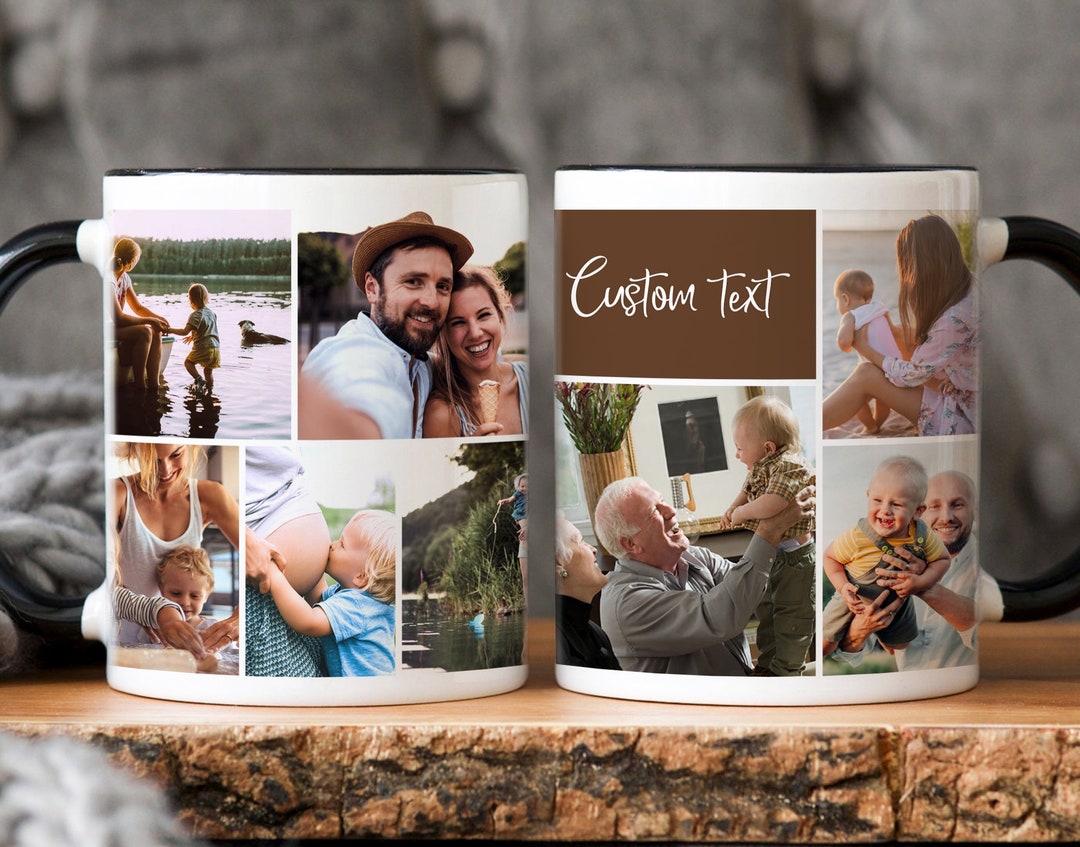 Personalized Photo Collage Mug, Photo Collage With Text Mug for His ...