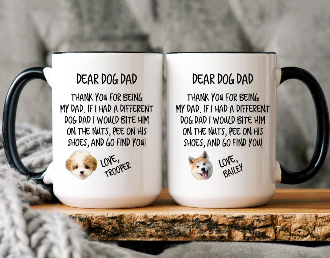 Custom Dog Dad Mug, Dog Dad, Custom Face Mug, Dog Lover Gift, Gift for ...