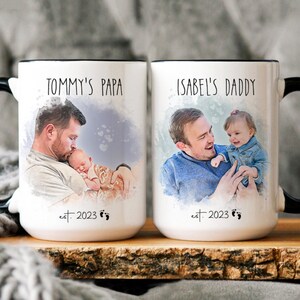 Custom Dad and Kid Portrait, First Time Dad Mug, First Fathers Day Mug ...